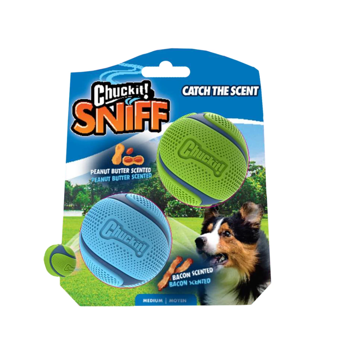 Chuckit! Sniff Fetch Ball Duo Bacon & Erdnußbutter